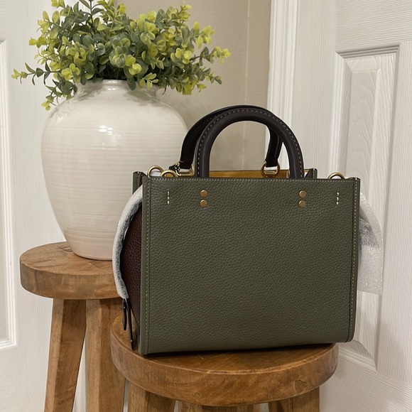 Coach | Bags | Coach Rogue 25 In Regenerative Leather Colorblock Army ...